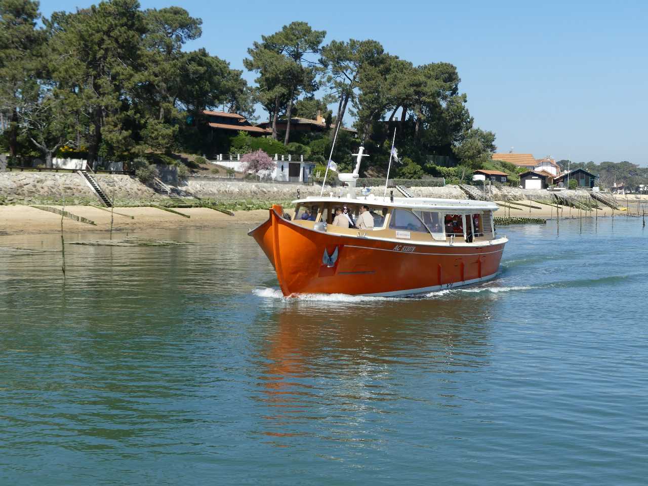 uba balade, traversée en bateau pinasse banc arguin cap ferret arc